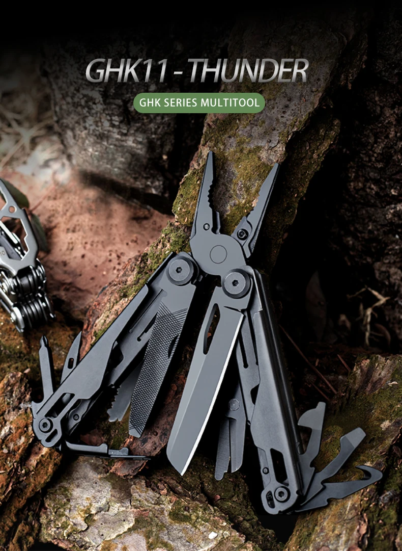 GHK 19 in 1 Folding Multitool Knife - Heavy Duty Utility Knife with Locking Pliers, Screwdriver ...