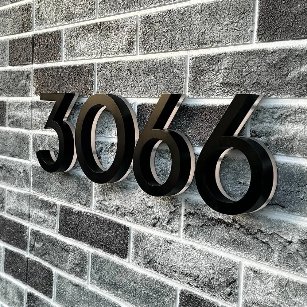 Custom Stainless Steel Buildings Illuminated Floating Led House Numbers ...