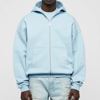 Wholesale Custom Blank Men's Zip Up Hoodie Custom Logo Puff Print ...