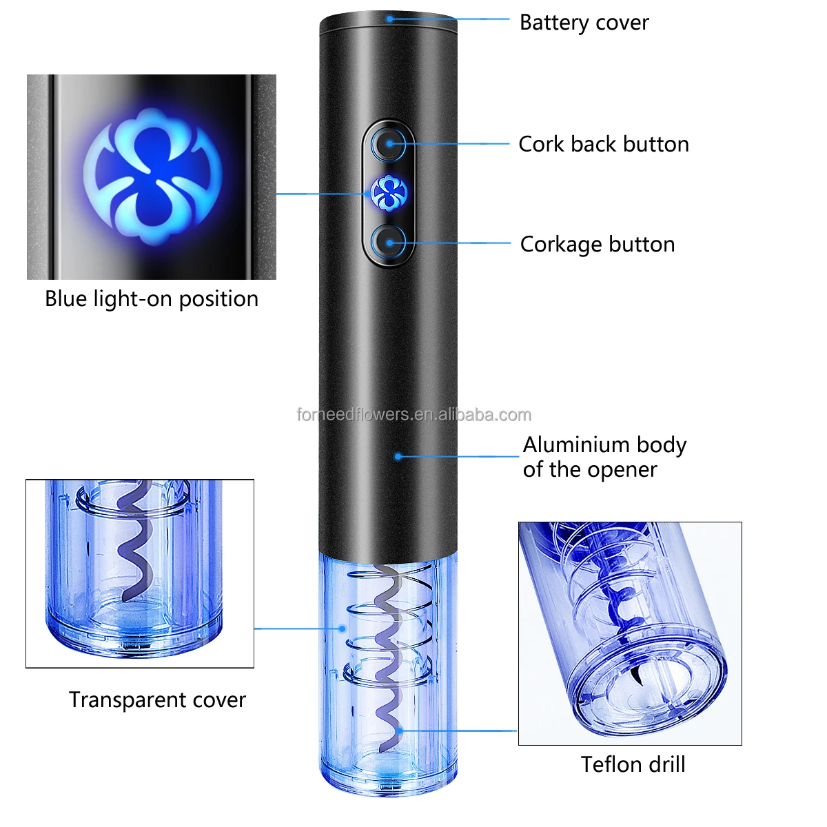 Electronic Wine Opener Metal Wine Opener - Professional Corkscrew 4 In ...