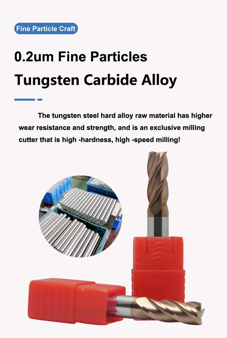 Milling Cutter Cnc Tools Endmill Solid Carbide Hrc45 Hrc55 Hrc65 ...