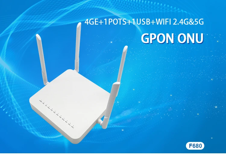 F680 V1.1 Gpon Onu Dual Band 2.4g 5g Wifi Router Modem 4 Ports Xpon ...