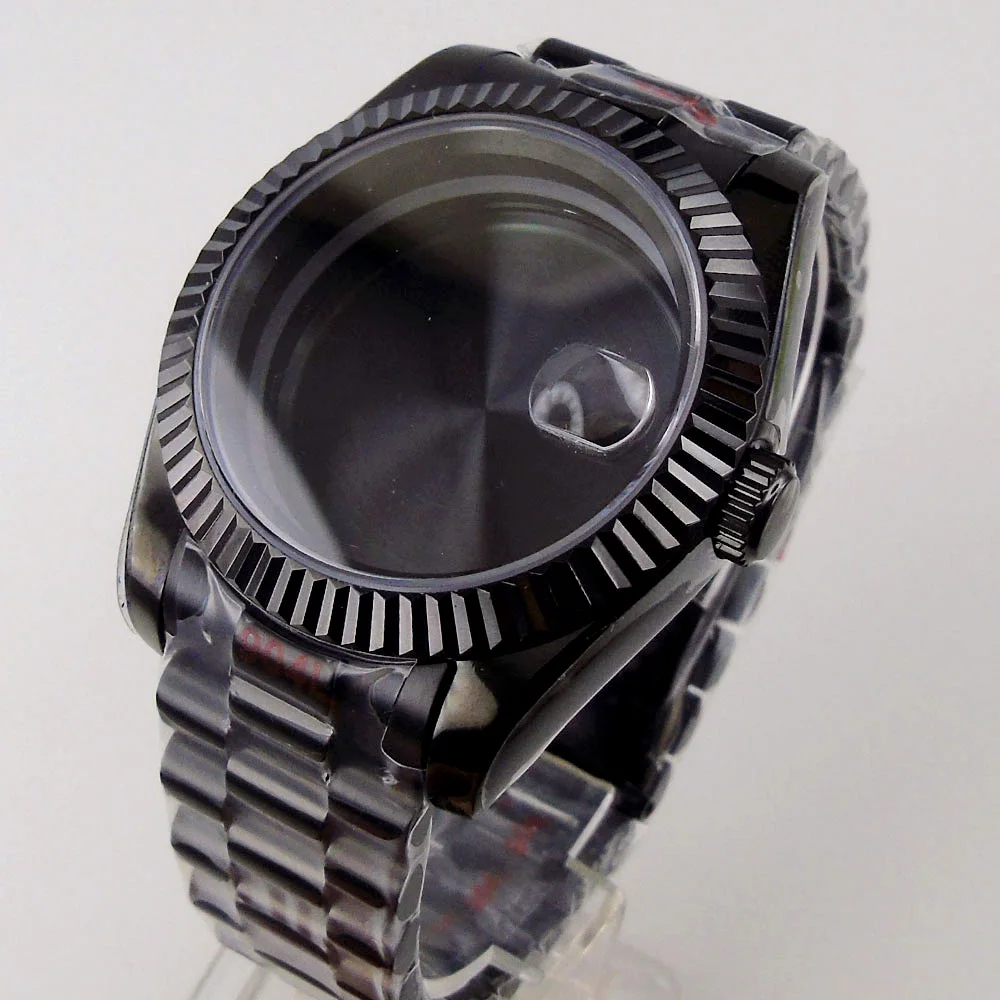 36mm 39mm Waterproof Silver Gold Fluted Curved Watch Case For Nh34 Nh35 ...