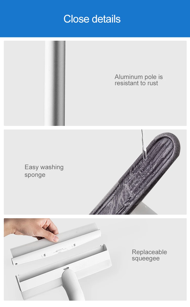 BOOMJOY 4 in 1 Window Squeegee with Dirty Water Collect Feature ...