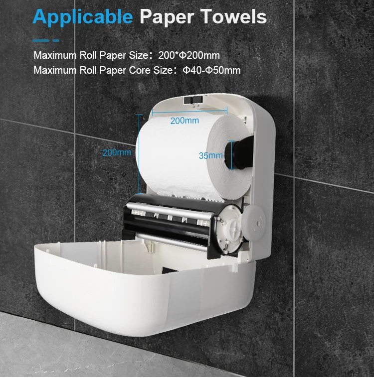 Wall Mounted Max Roll Paper Dispenser Manual Mechanical Autocut Jumbo ...