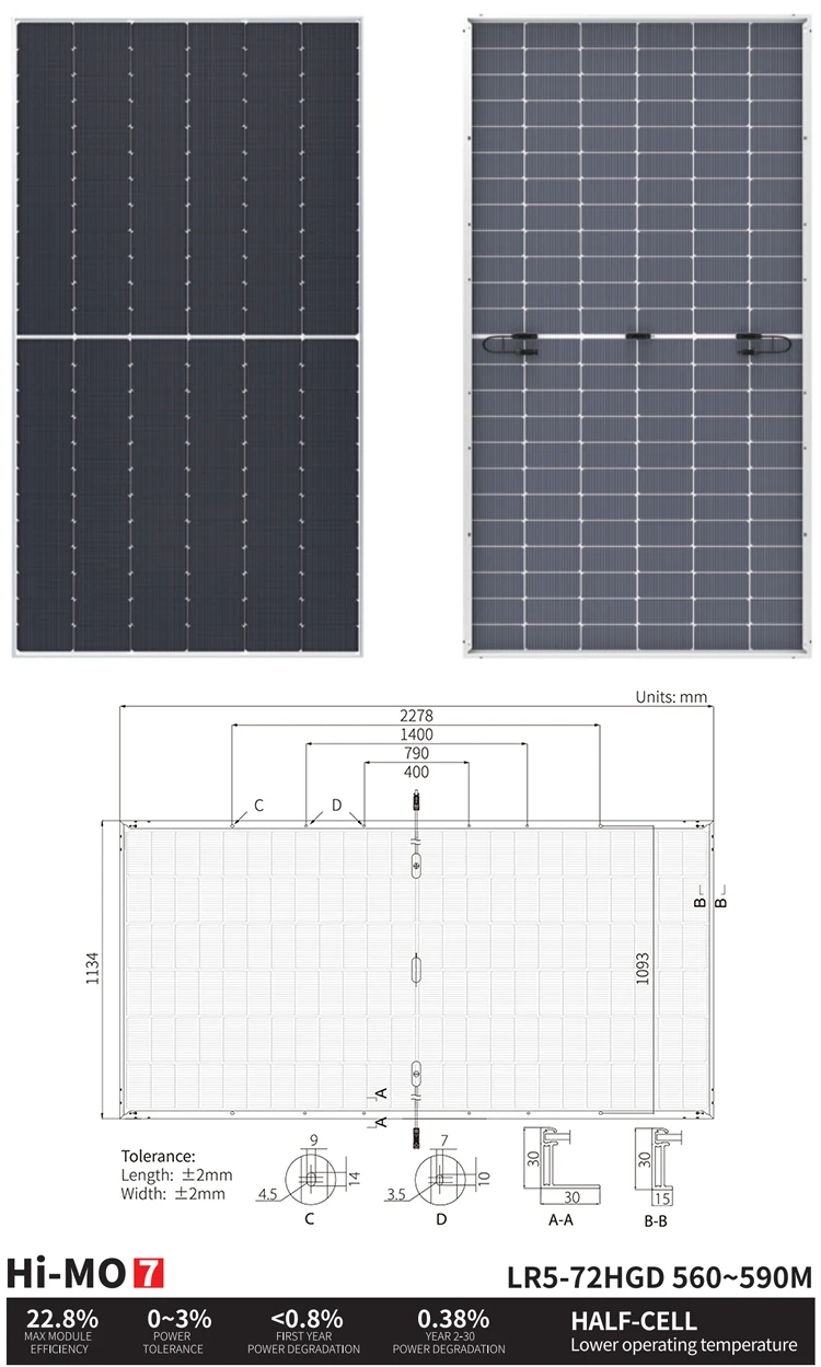 Longi Himo7 LR5-72HGD HPDC Cell Bifacial 560W-590W Solar Panels