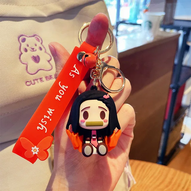 2021 Anime Demon Kimetsu No Yaiba Keychain Kamado Nezuko 3d Rubber ...