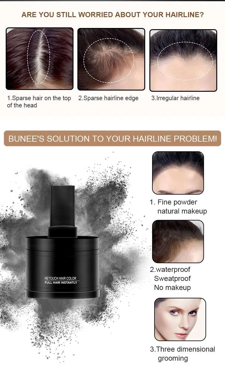OEM/ODM Roots Cover up Hairline Concealer Hair Shadow Powder for All Ages