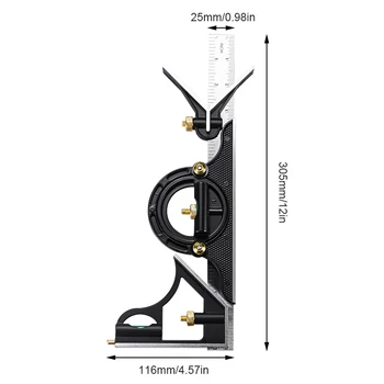 Movable Corner Ruler 45 Degree Carpenter's Square 300mm Portable Multi ...