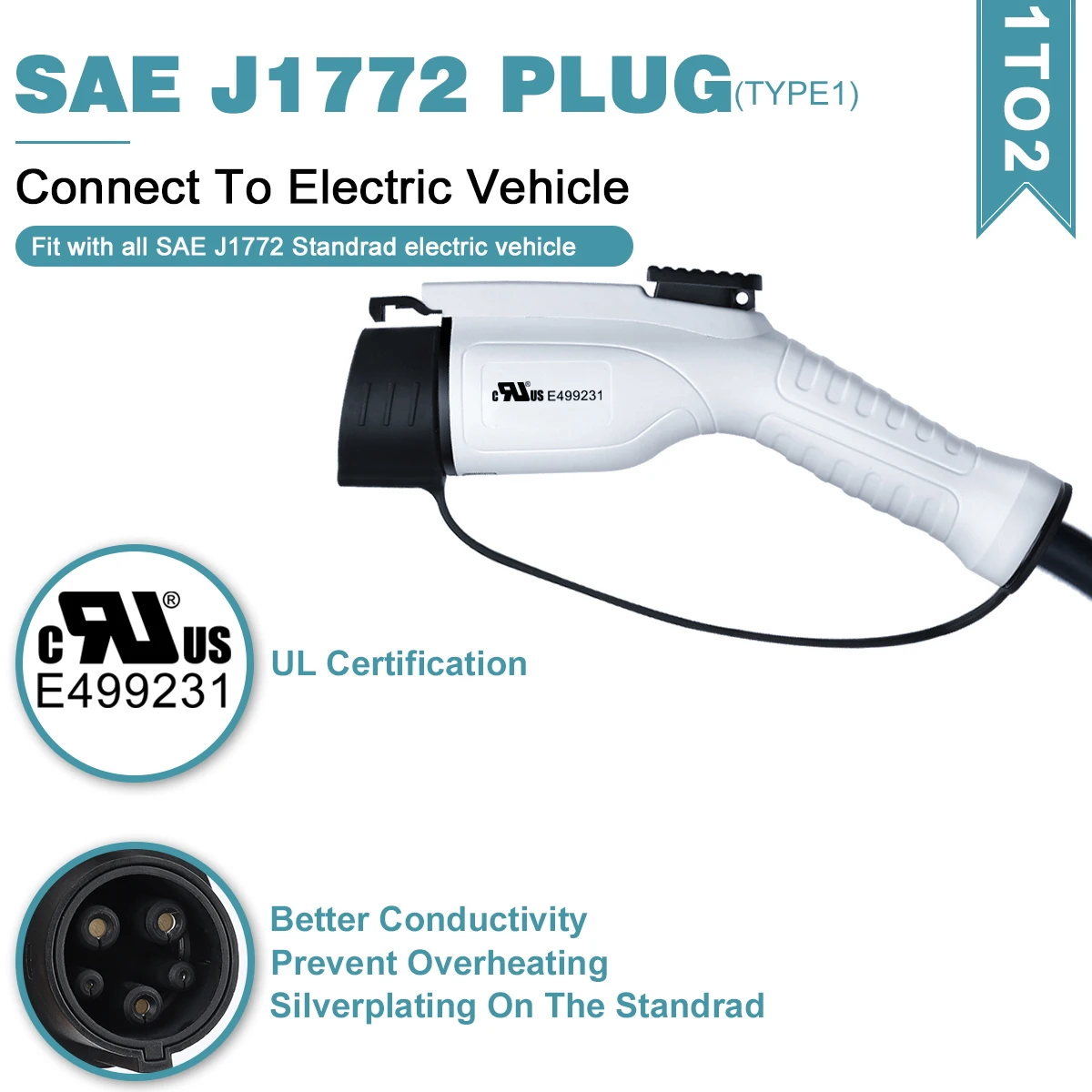 American Standard Sae J1772 Ev Charging Gun 16a 32a 40a Type 1 Plug ...