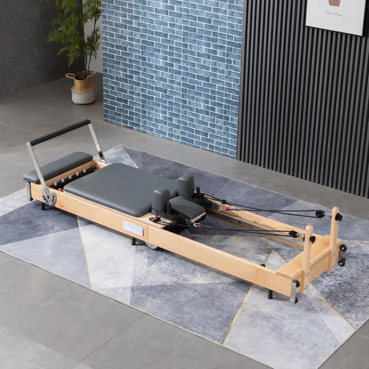 Premium Foldable Wood Pilates Reformer Space Saving Wood Pilates ...