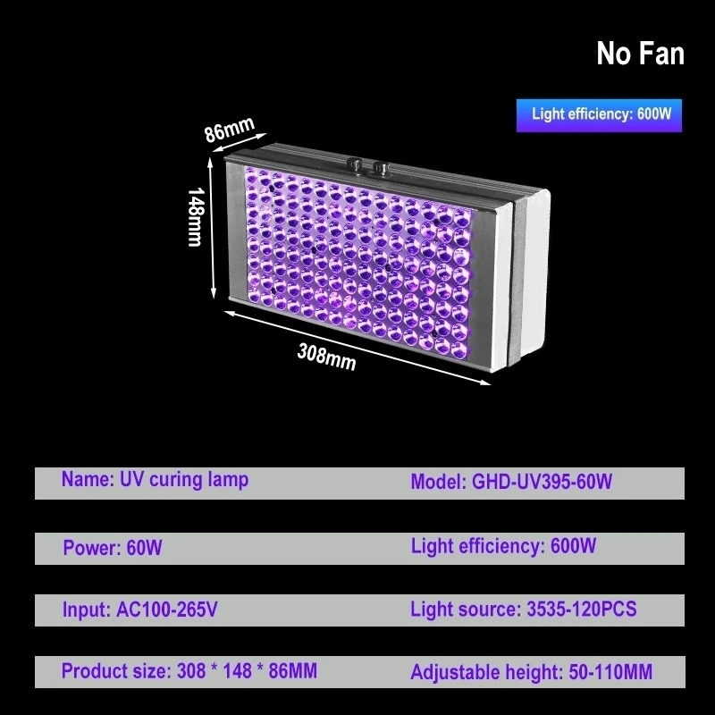 300W Portable UV LED Curing Lamp Machine Ink Screen Printing Shadowless ...