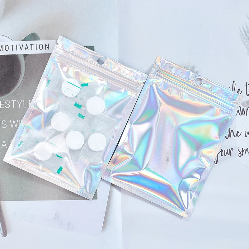Resealable Holographic Laser Ziplock Bags for Small Business - Custom ...