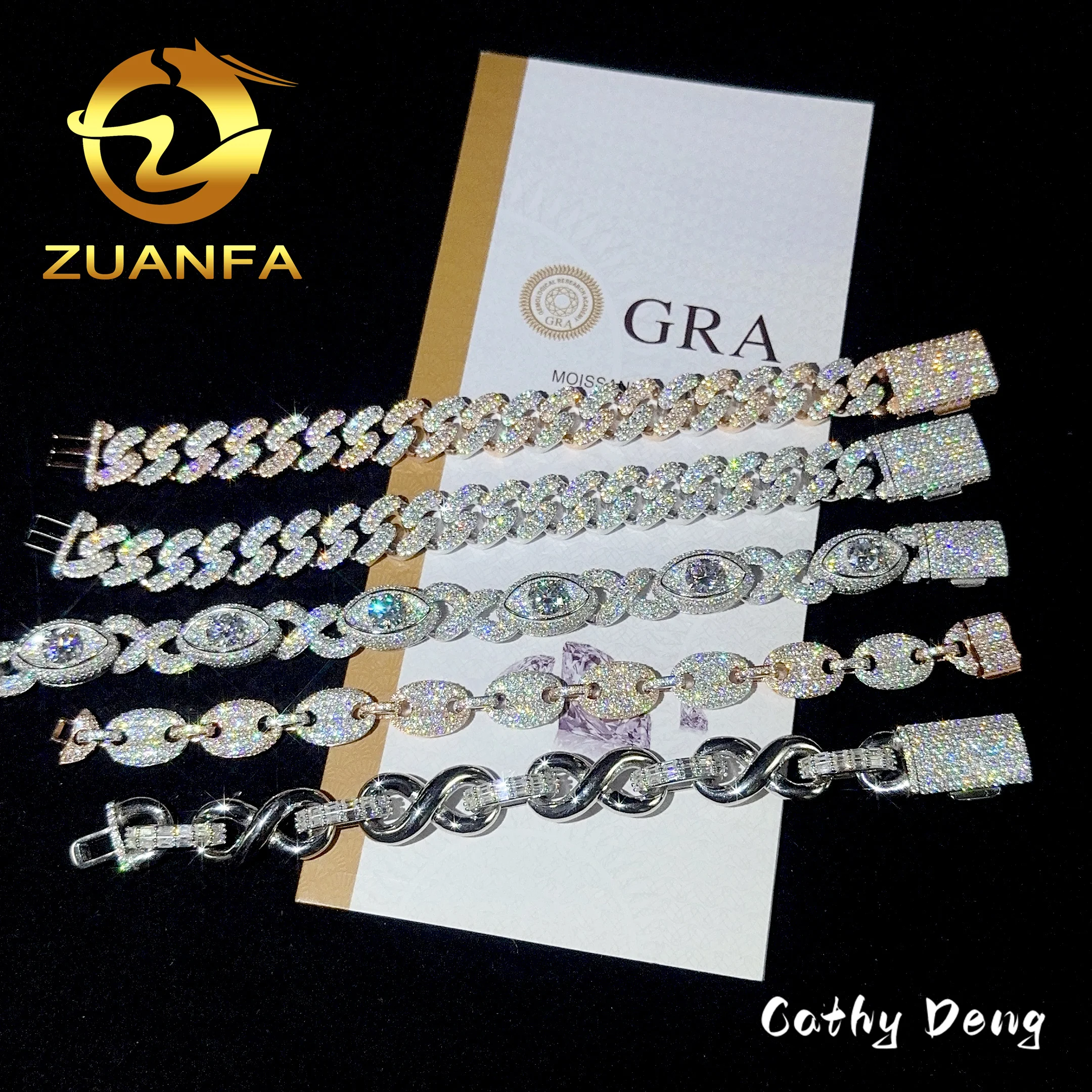 Trendy Rapper Iced Out Hip Hop Jewelry - Moissanite Bracelet