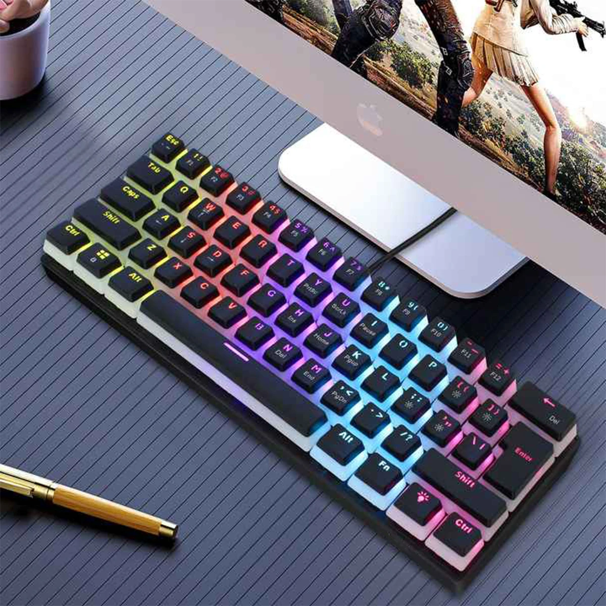 Custom aluminum Gamer Gaming Keyboards Usb Wired Pudding 61 Key 60 ...