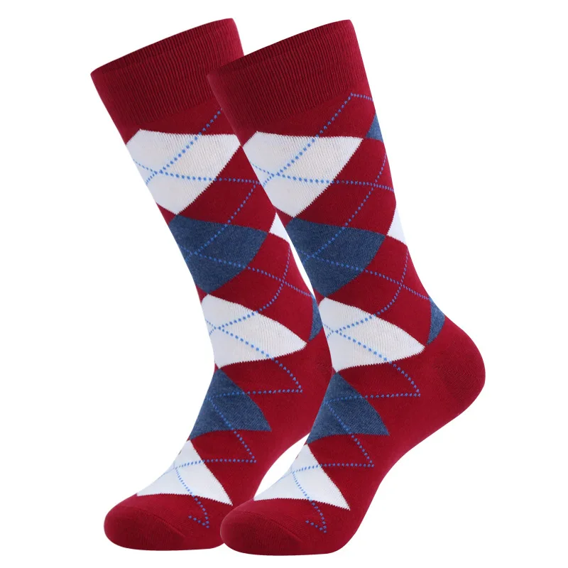 Wholesale Classic Argyle Patterned Business Socks Men Plus Size Luxury ...