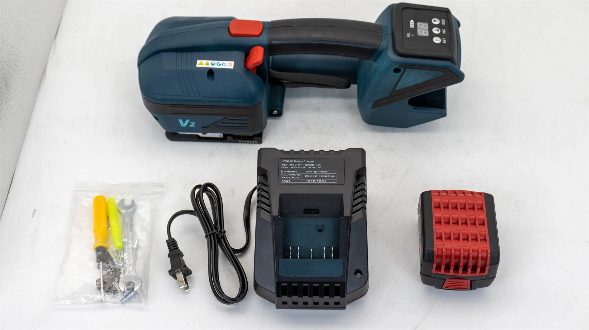Manual Control Battery Powered Strapping Tool V1 for Plastic Belt Strap