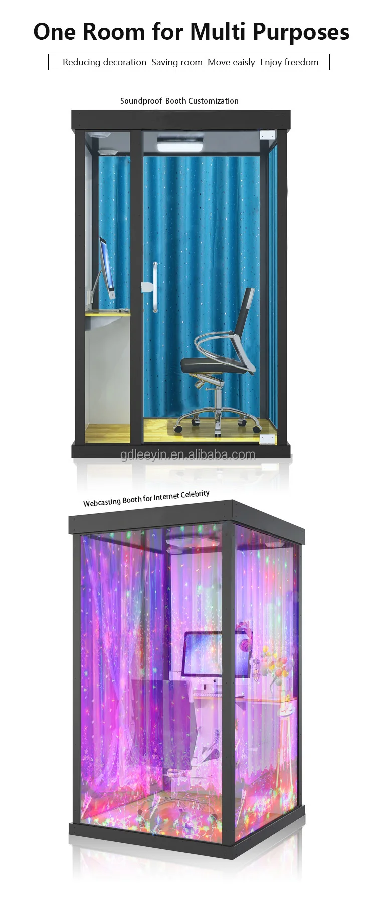 Soundproof Recording Booth - Ideal for Live Broadcasting