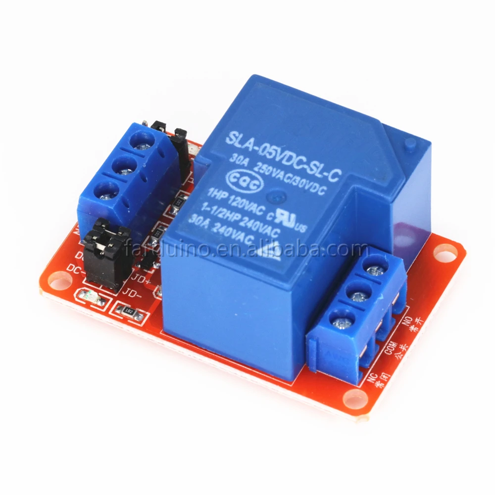 30A 12V 1 Channel Relay Module Board With Optocoupler H/L Level Triger ...