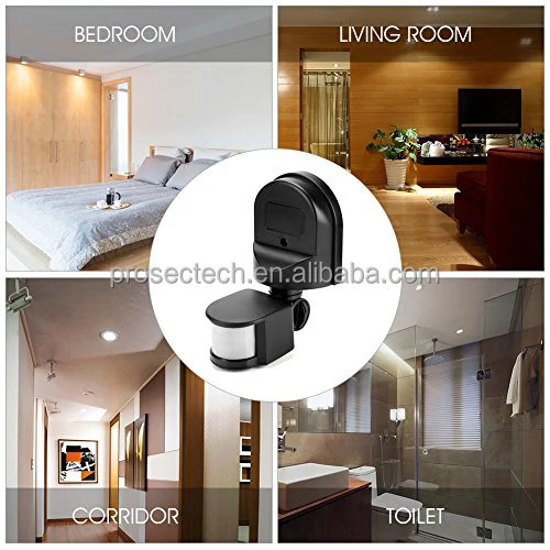 180 Degree Wide Angle 12m Detection Range PIR Light Sensor Switch Human ...