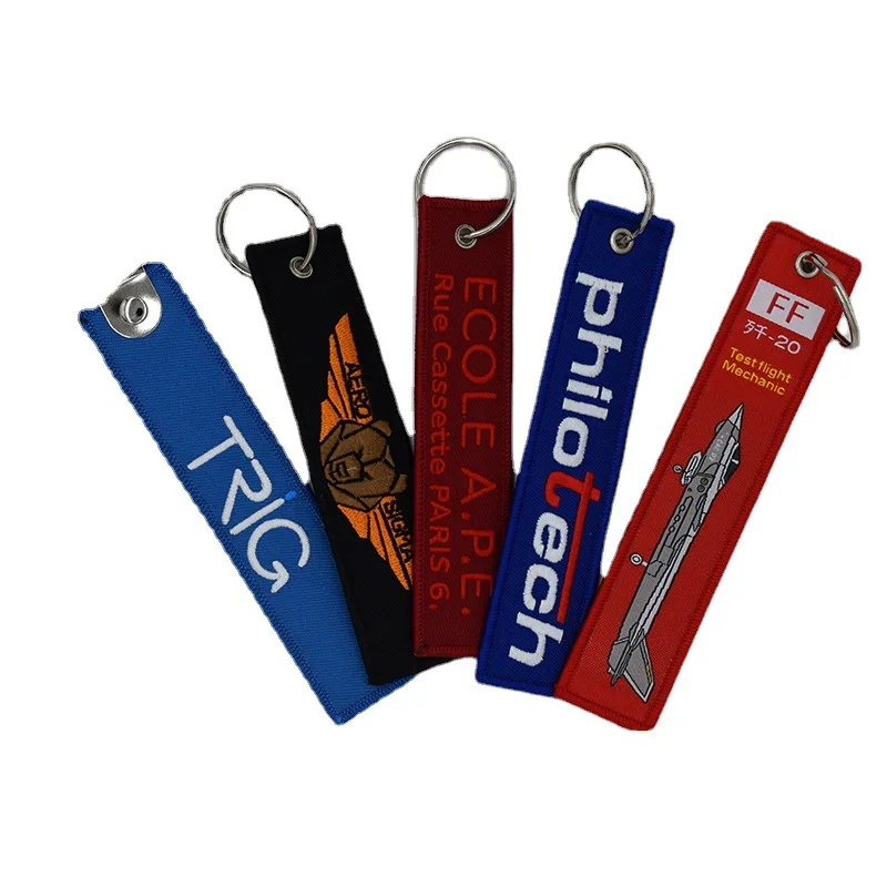 Custom Double Sides Logo Embroidery Key Chain Promotional Gift Key Ring ...