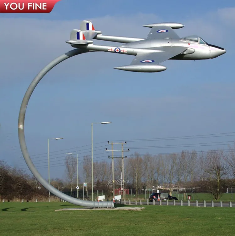 Custom Large Size Metal Stainless Steel Airplane Sculpture