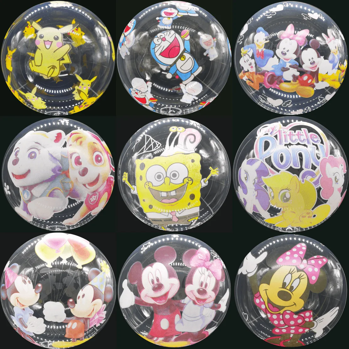 BOBO Balloons - Transparent PVC Balloons with Cartoon Printing