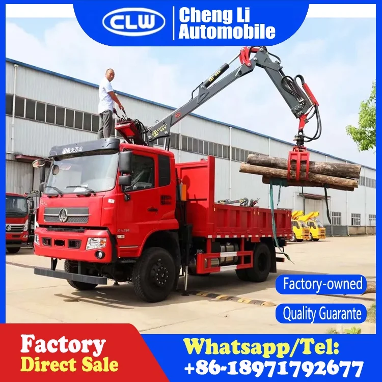 Hydraulic Folding Arm Brick Grab Block Lifting Crane Truck 4x2 Truck ...