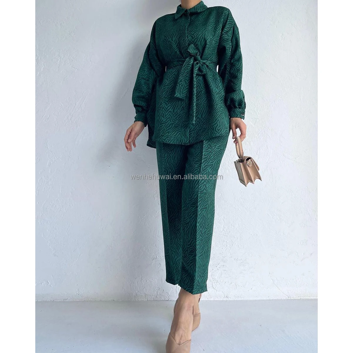 Custom Printed Middle East Modest Pants Sets Co Ord Set Women Modest ...