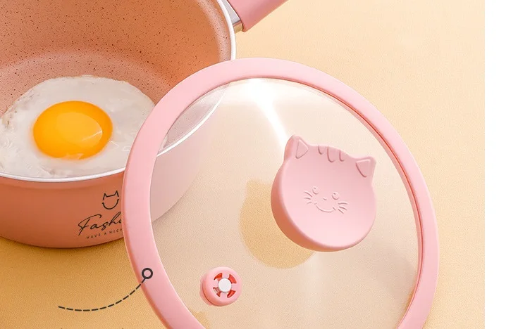 Baby Complementary Food Pot Pink Kitchen Pots And Pans Non Stick ...