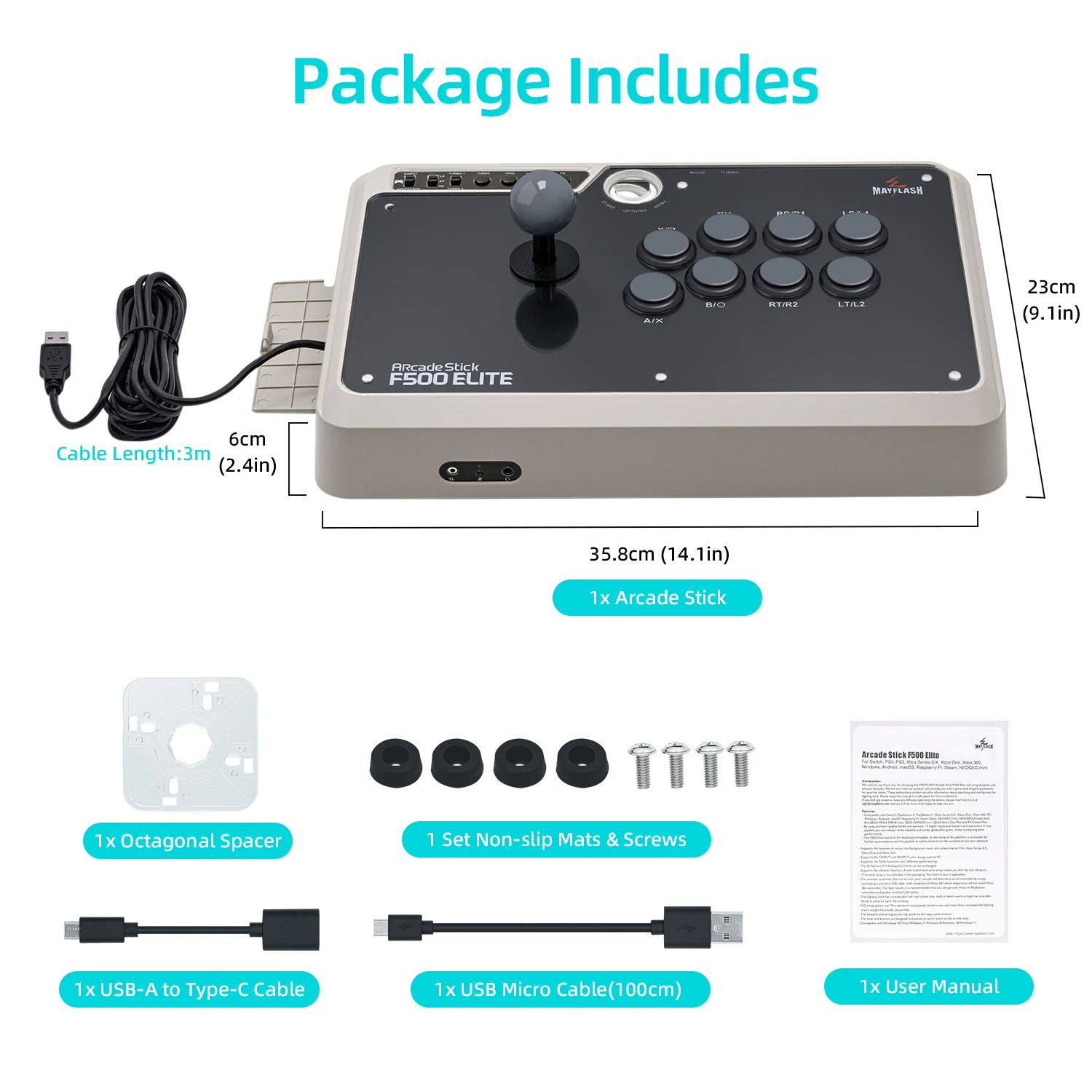 Mayflash F500 Elite Arcade Fightstick - Perfect for Gaming