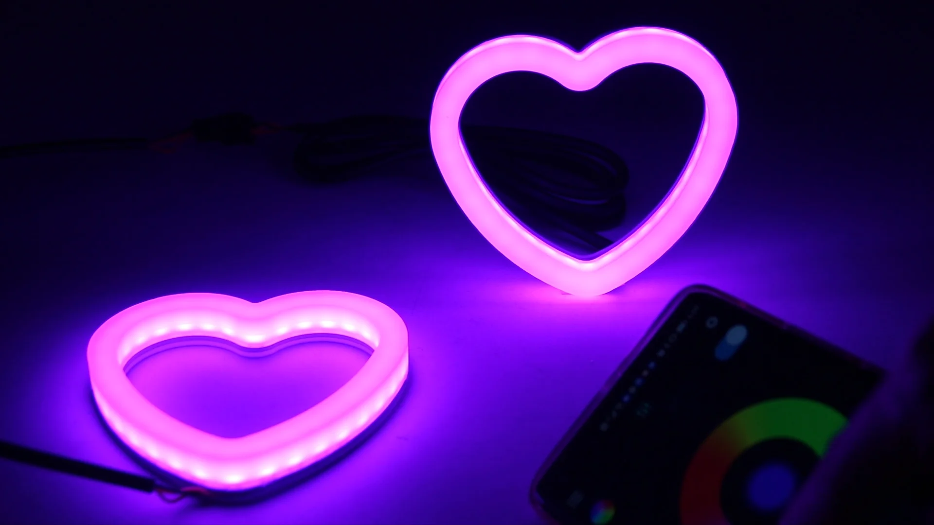 Srgba Rgb Flow Series Heart Halos With Amber Turning Light - Buy Heart ...