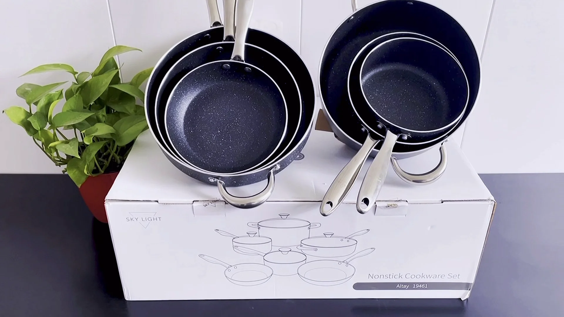 Multi-functional Frying Pan Pot Sets Non-stick Aluminum Alloy Gift Pot ...