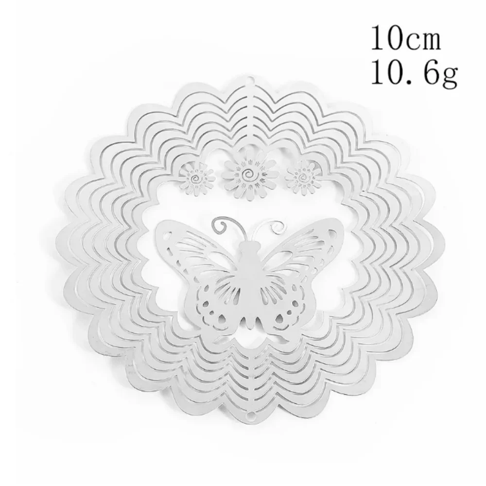 Rotating Stainless Steel Butterfly Blower Mirror Reflecting Wind Chime ...