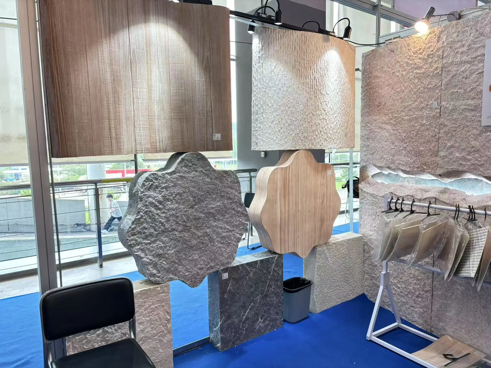 20mm Thick Natural Stone Powder Material Concave-Convex Texture Slabs ...