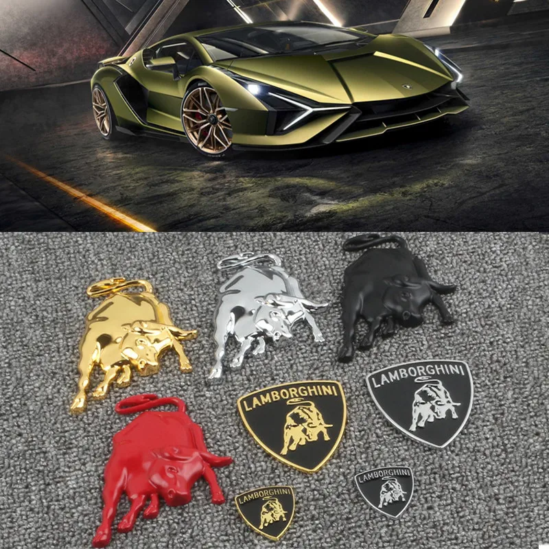 3D Metal Lamborghini logo Stickers Cow Bull Badge Emblem for Car Truck Exterior Motorcycle Accessories Decoration Decals Alibaba
