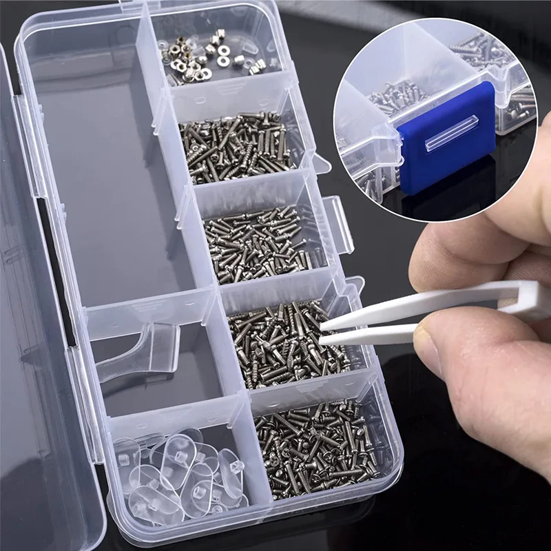500 Screw Glasses Frame Repair Kit Tool Box Screw Screwdriver Glasses ...