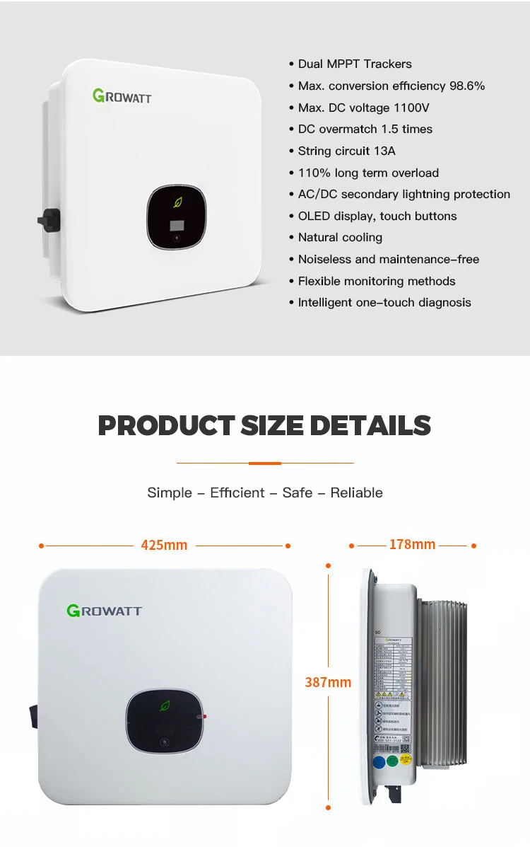 Growatt 5kw-10kw Inverter with OLED LCD Display for on-Grid Solar Systems