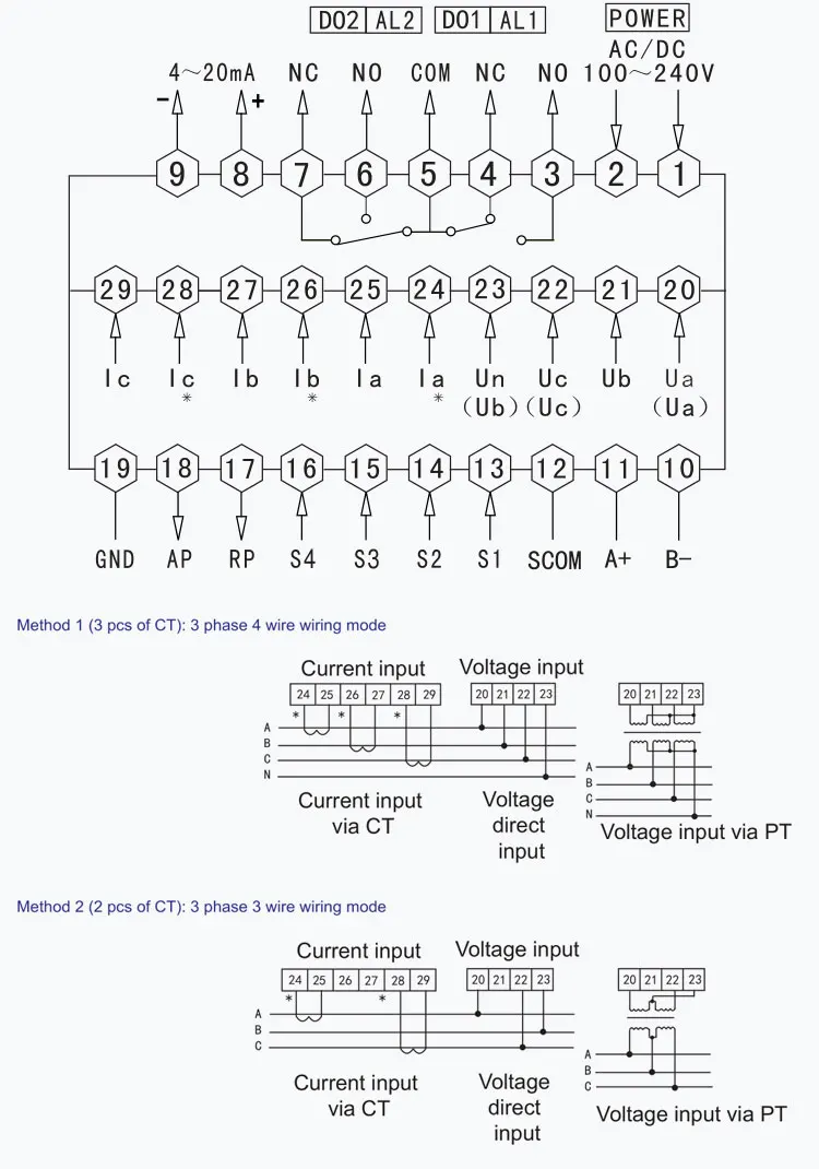 Multi-function 3 Phase Power Meter Recorder Data Logger
