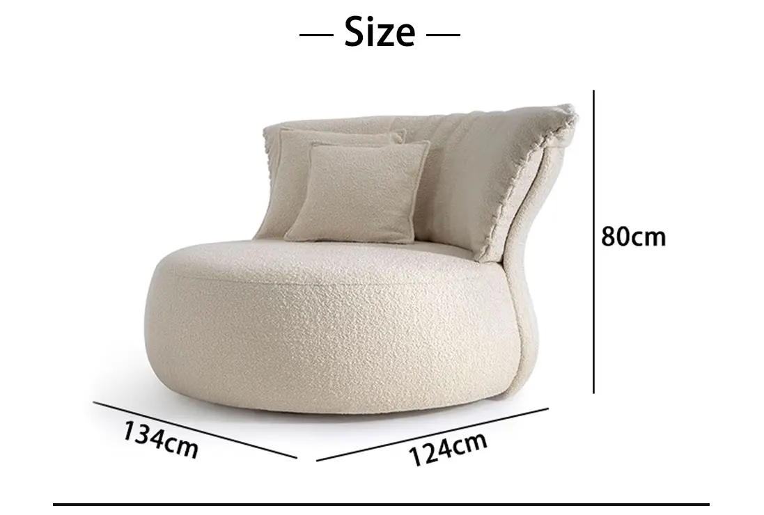 Modern Nordic Luxury Velvet Fabric Sofa White Puff Boucle Armchair ...