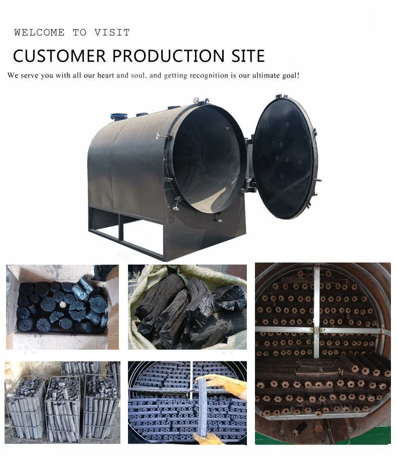 Wood Log Biochar Barbecue Charcoal Making Machine Wood Charcoal ...