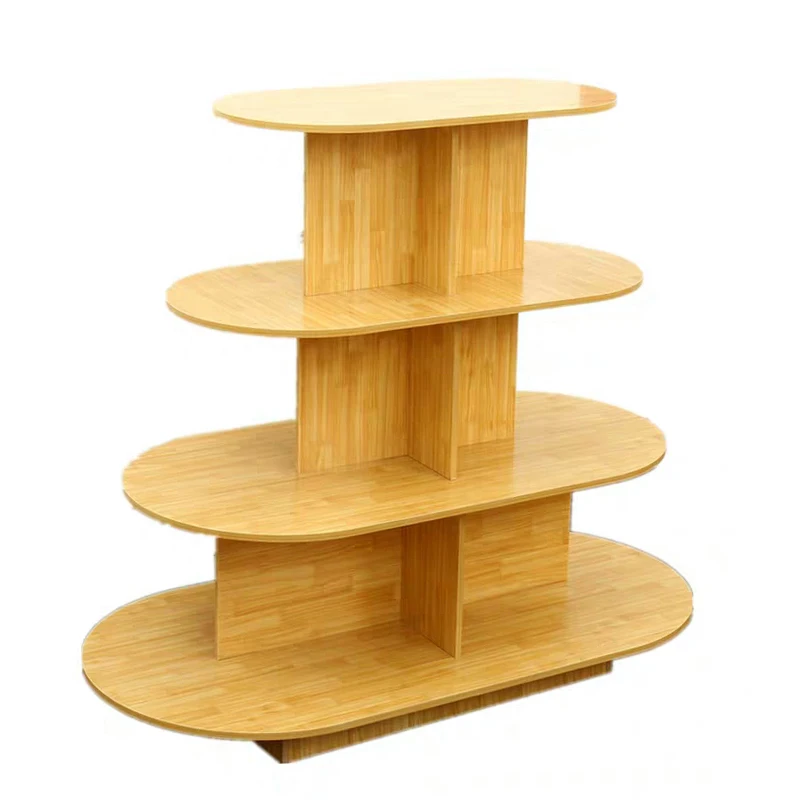 Custom Wooden Display Shelf Tower - Double-Sided Wood Display Stand for ...