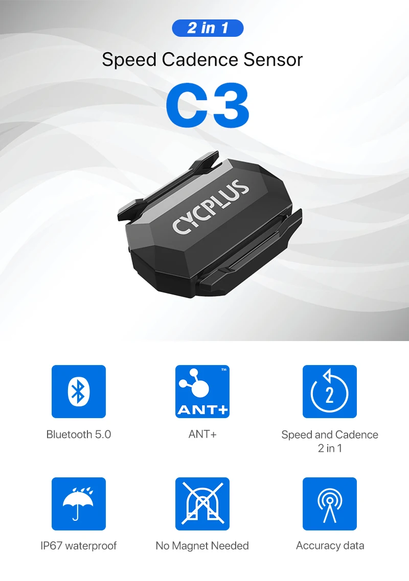 CYCPLUS Bicycle Computer - Precision Cadence & Speed Sensor