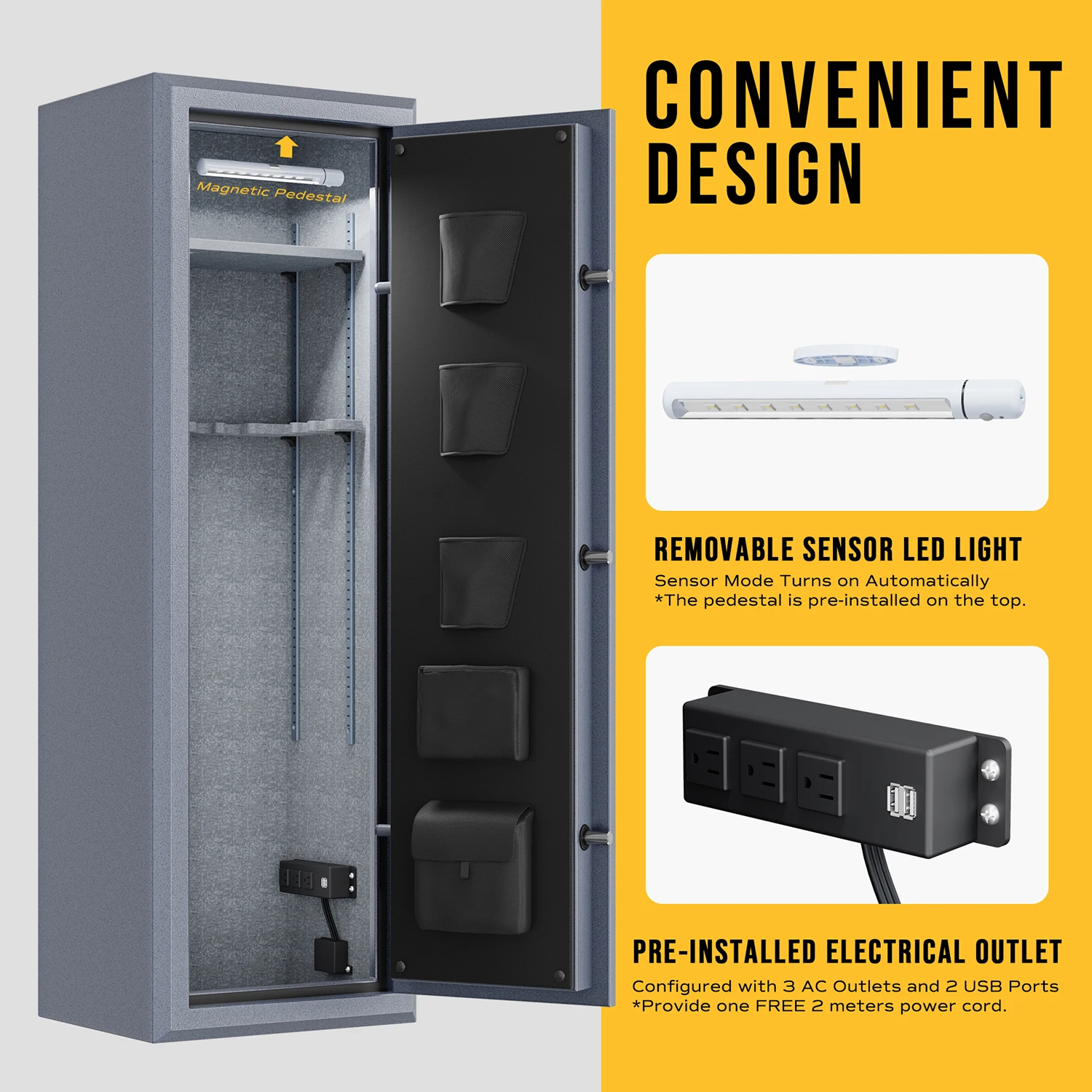 10 Gun Fireproof Fingerprint Safe Box For Long Guns,Vault Safe Grey ...