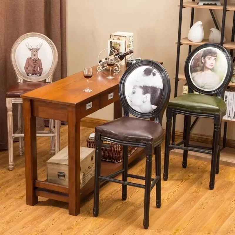 Vintage Solid Wood Gantry Chair American French European Style High ...