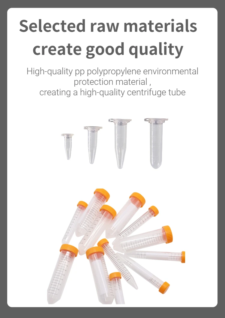 Laboratory Transparent Colored Centrifugal Tube 50ml 0.2ml 0.5ml 1.5ml ...