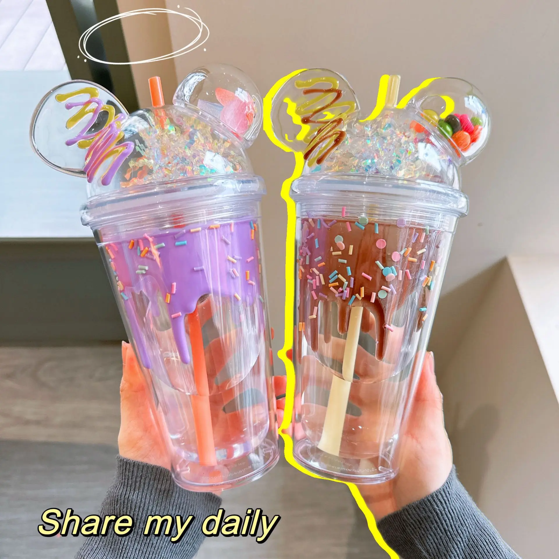 Wholesale Creative Cute Plastic Ice Cream Straw Cup Cool Summer Water ...
