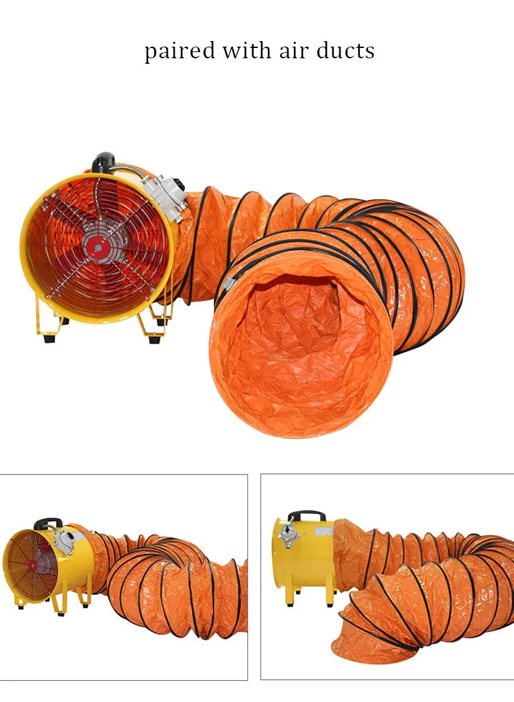 250mm 10inch Explosion Proof Axial Flow Fan Proof Blower Drum Hand Lift ...