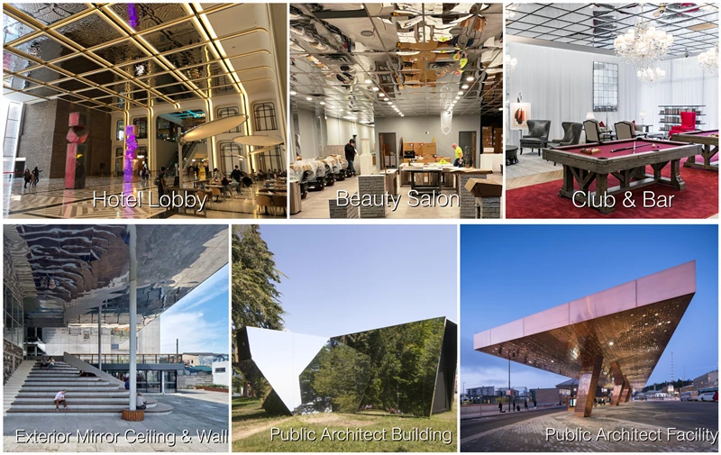 Stainless Steel Mirrored Ceiling Panels for Luxury Hotels