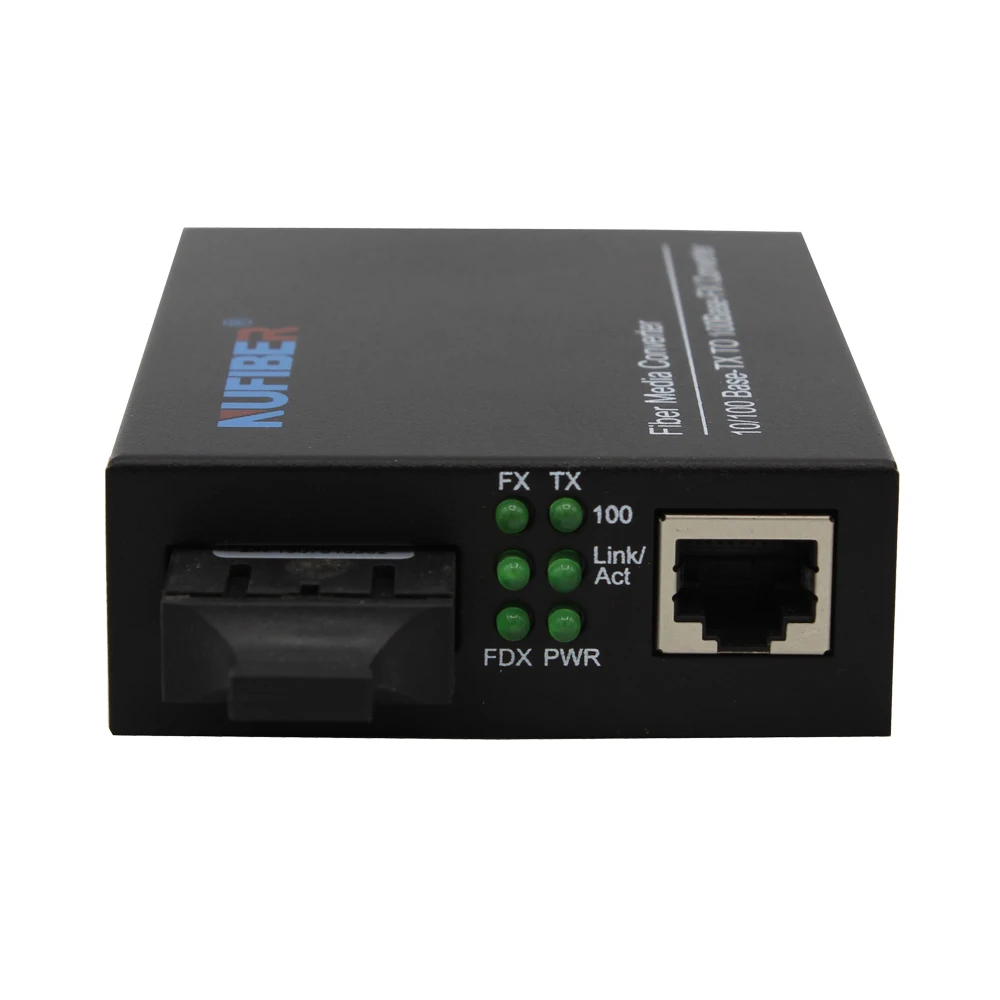 10/100Mbps Fiber Media Converter Duplex SM 1310nm 20km SC Fast 10 ...